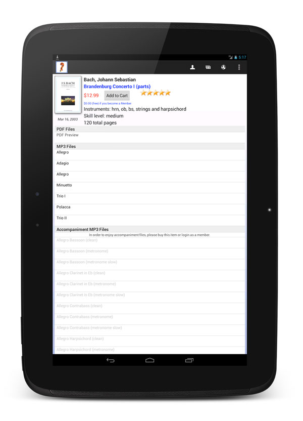 Free sheet music viewer for Android by Virtual Sheet Music